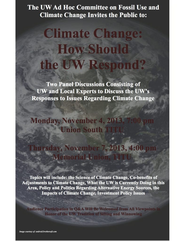 Climate Change: How Should UW Respond? – Office of Sustainability – UW ...